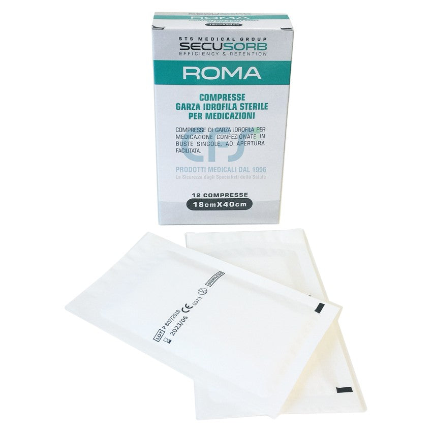 Compresse di garza cotone SECUSORB ROMA cm 18 x 40 - Sterile (conf. 12 ...