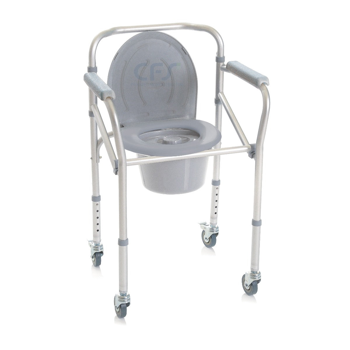 Sedia comoda WC RP782 -in alluminio a 4 funzioni, pieghevole con ruote ...